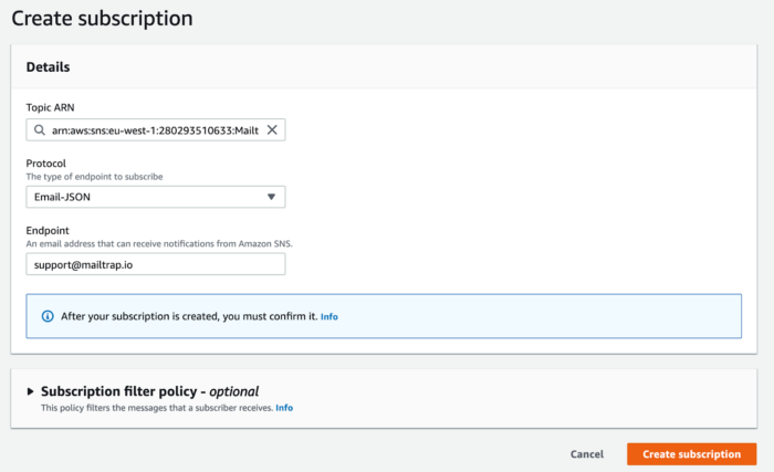 Amazon SNS Tutorial for Sending Email Notifications | Mailtrap Blog